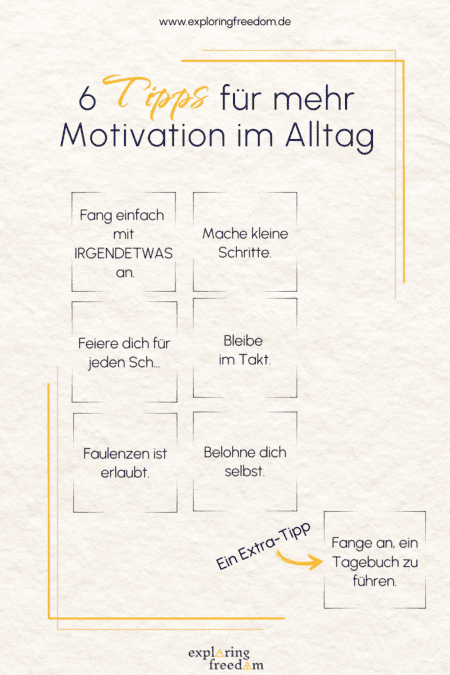 Wie man anfängt: 7 Tipps für mehr Motivation im Alltag exploringfreedom ...